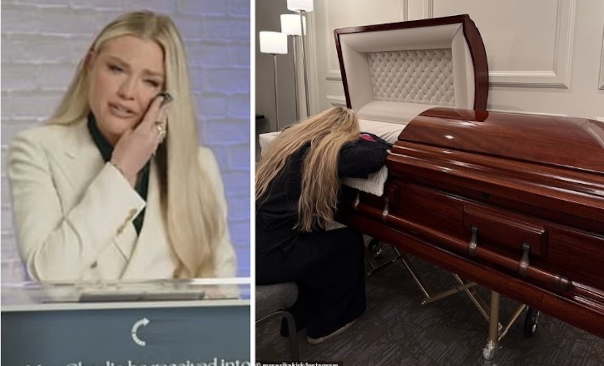 Erika Kirk Collapses On Charlie Kirk’s Casket In Final Farewell - USLive
